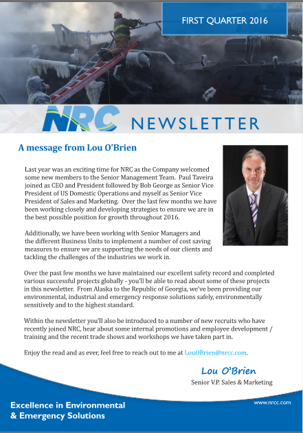 NRC Newsletter Q1 2016 - National Response Corporation